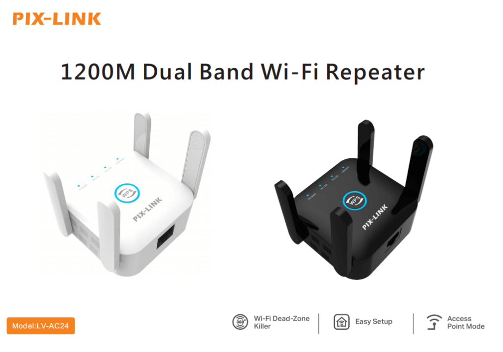 1200M WiFi Repeater AC24 – Pix-Link